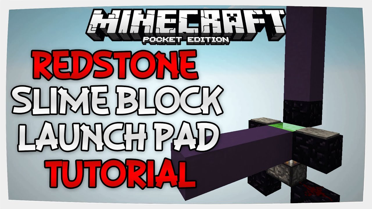 (0.15.0) Minecraft PE | Redstone Slime Block Launch Pad Tutorial! - YouTube