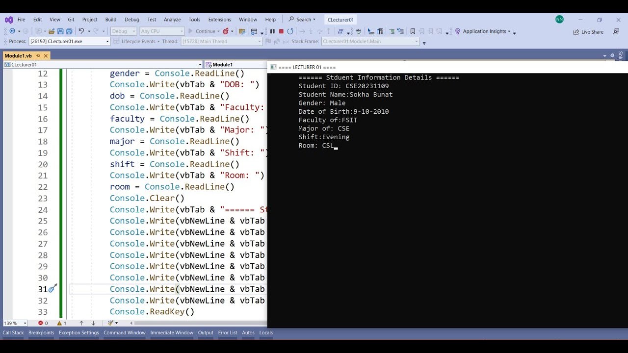 #CLecturer01 | Visual Studio 2022 | Console Application - YouTube