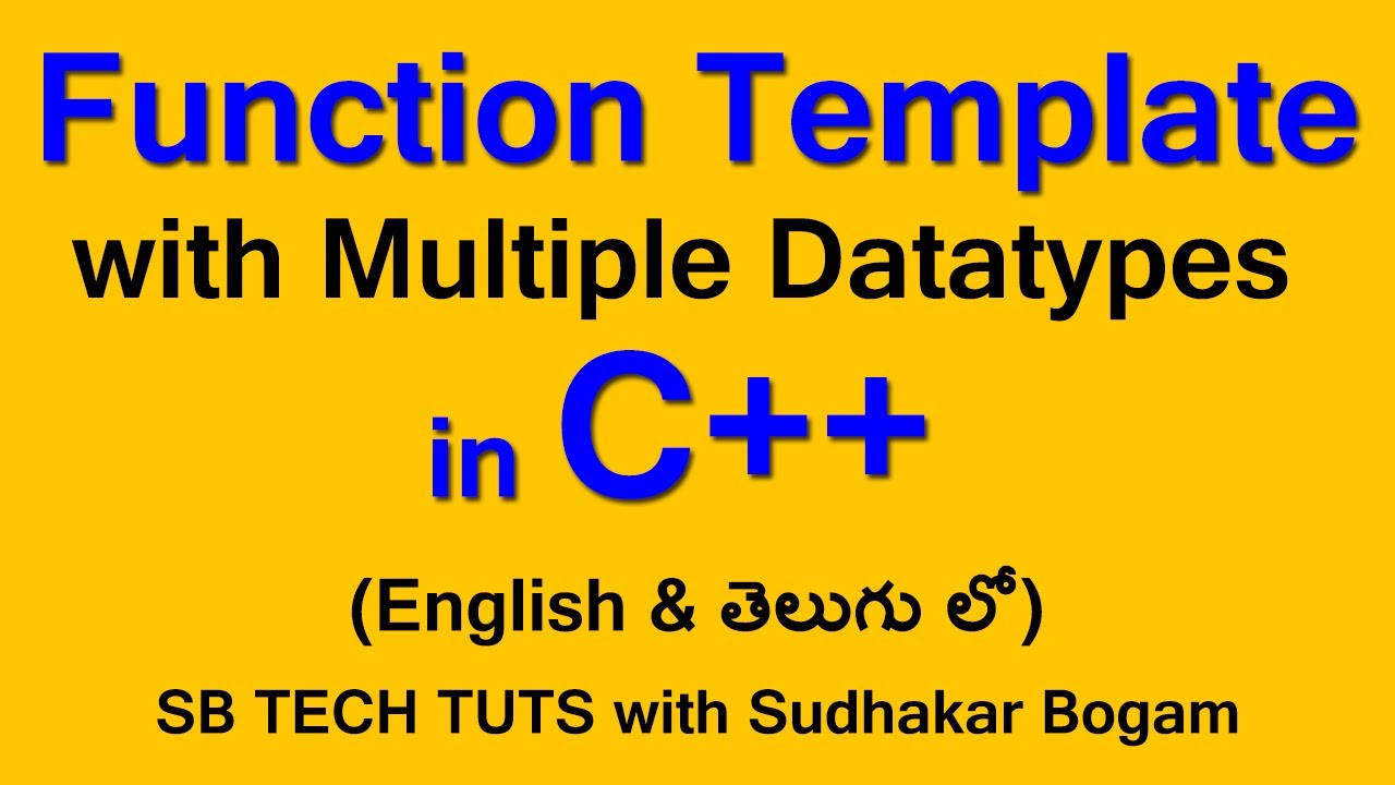 Function Template With Multiple Data Types In C Function Templates Function Template With Multiple Data Types In C Function Templates