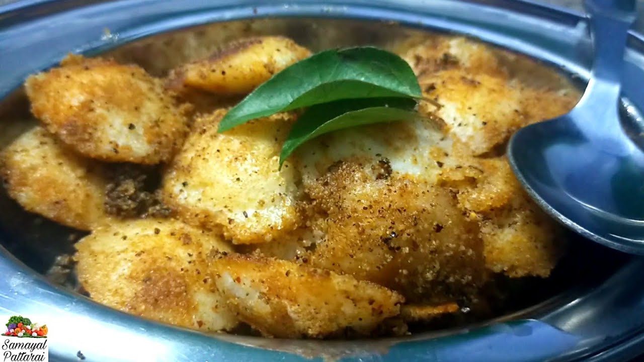 Ghee Podi Idly in Tamil | Ghee fried Mini Idly | Button Idly | Tawa ...
