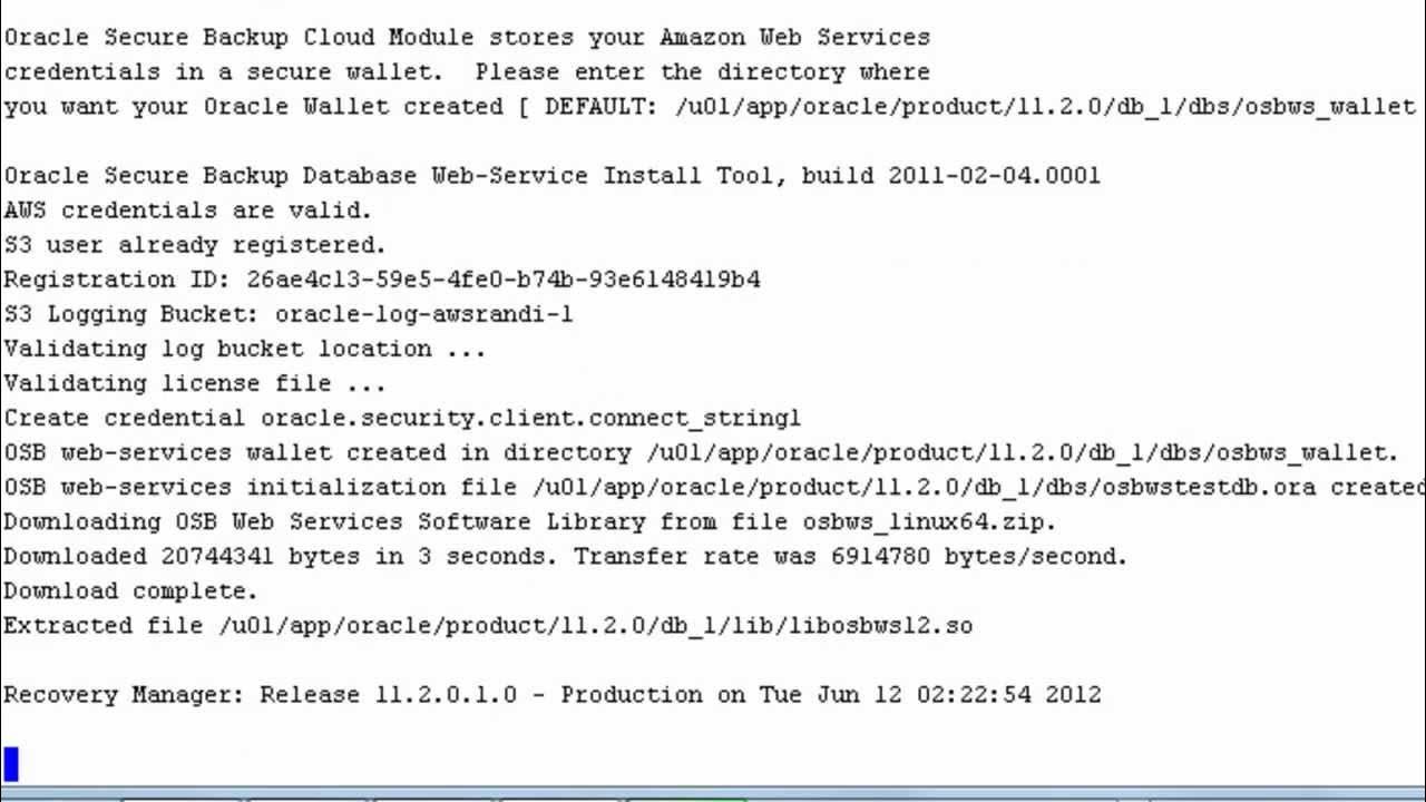 Oracle RMAN and Amazon S3 - Configuring the OSB Cloud Module - YouTube