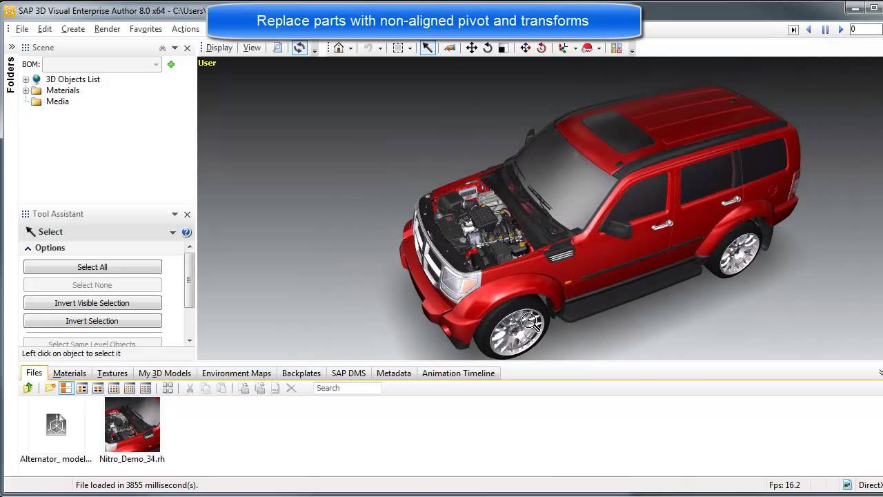 SAP 3D Visual Enterprise Author _Part Replace_ - YouTube