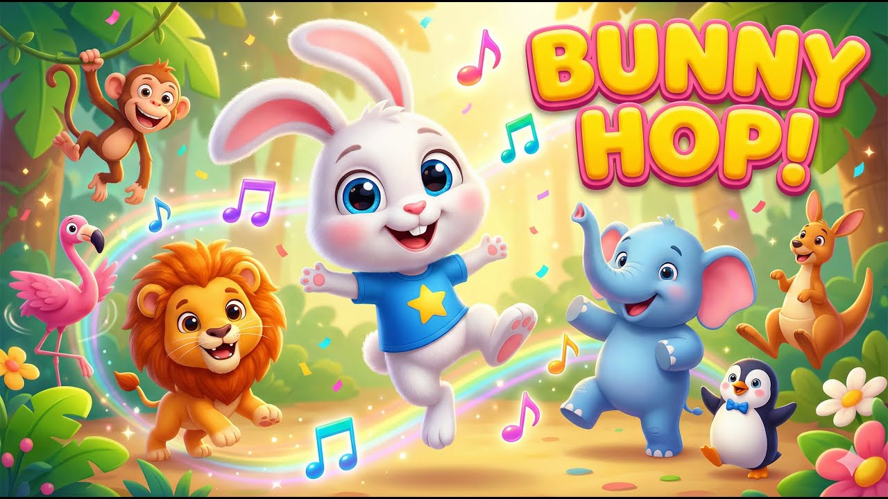Bunny Hop! 🐰 Fun Kids Dance Rhyme | Animal Action Song for Children ...