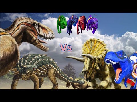Battle the King of Dinosaurs! Triceratops, T Rex, Stegosaurus ...