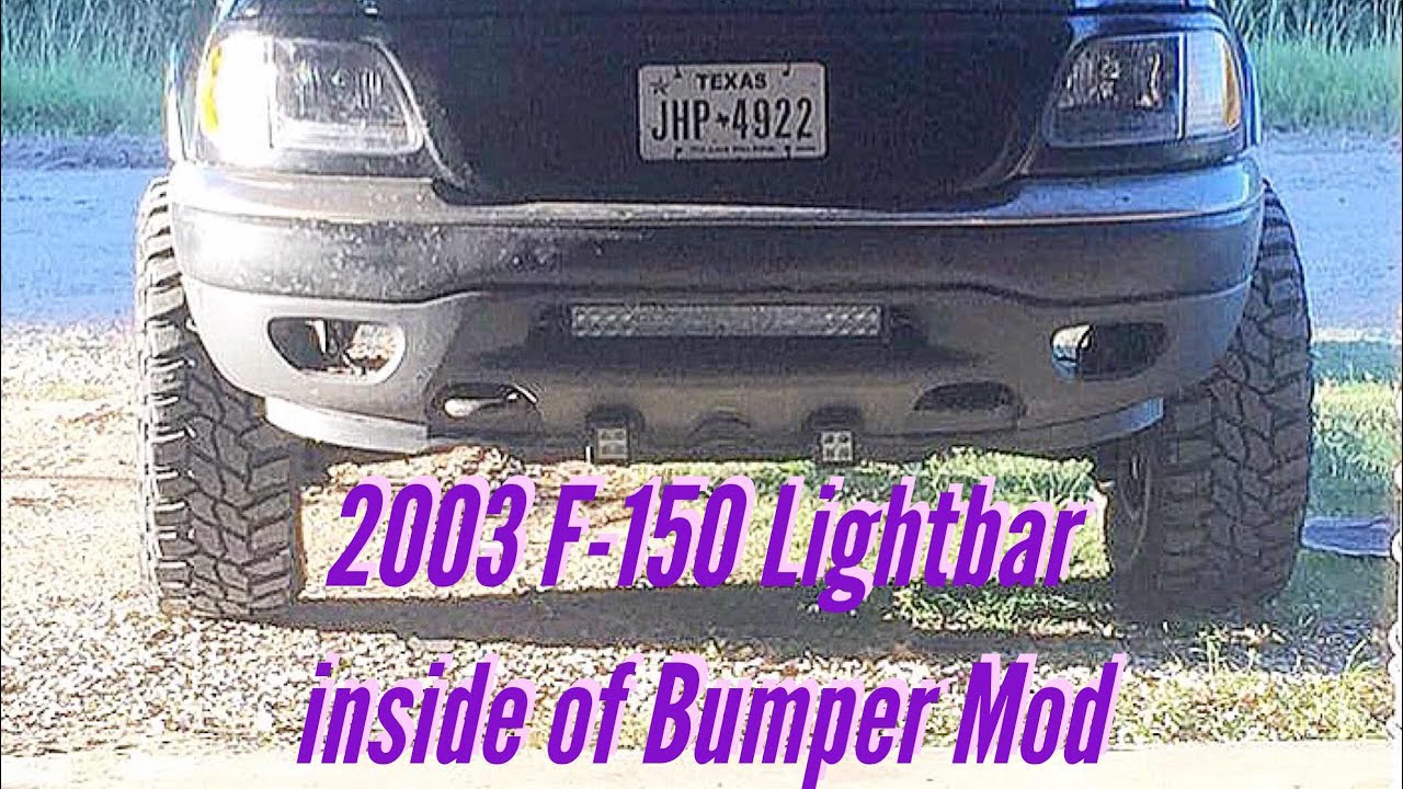 2003 f150 light bar in bumper mod - YouTube