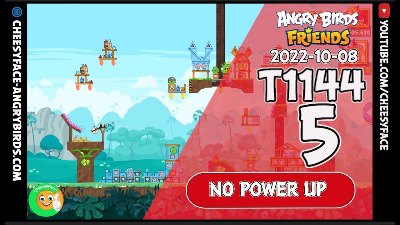 Angry Birds Friends Level 5 Tournament 1144 NO Power UP Walkthrough ...