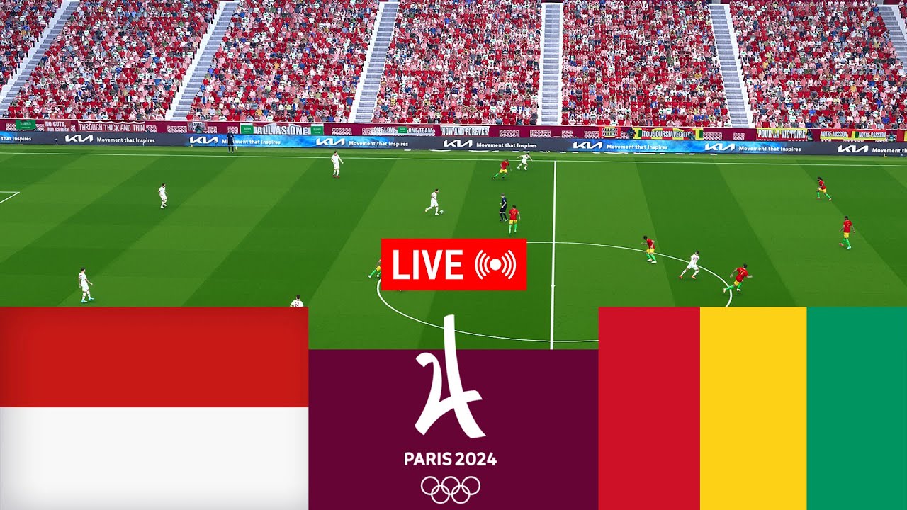 Indonesia U23 vs Guinea U23 LIVE. 2024 Olympic Games Play Off Full ...