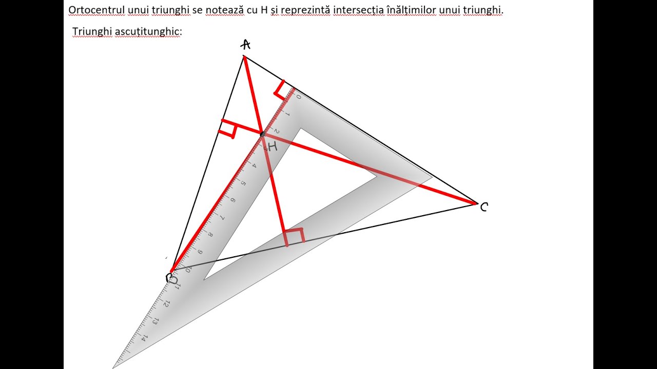 Linii importante in triunghi. Inaltimea. Ortocentrul - YouTube