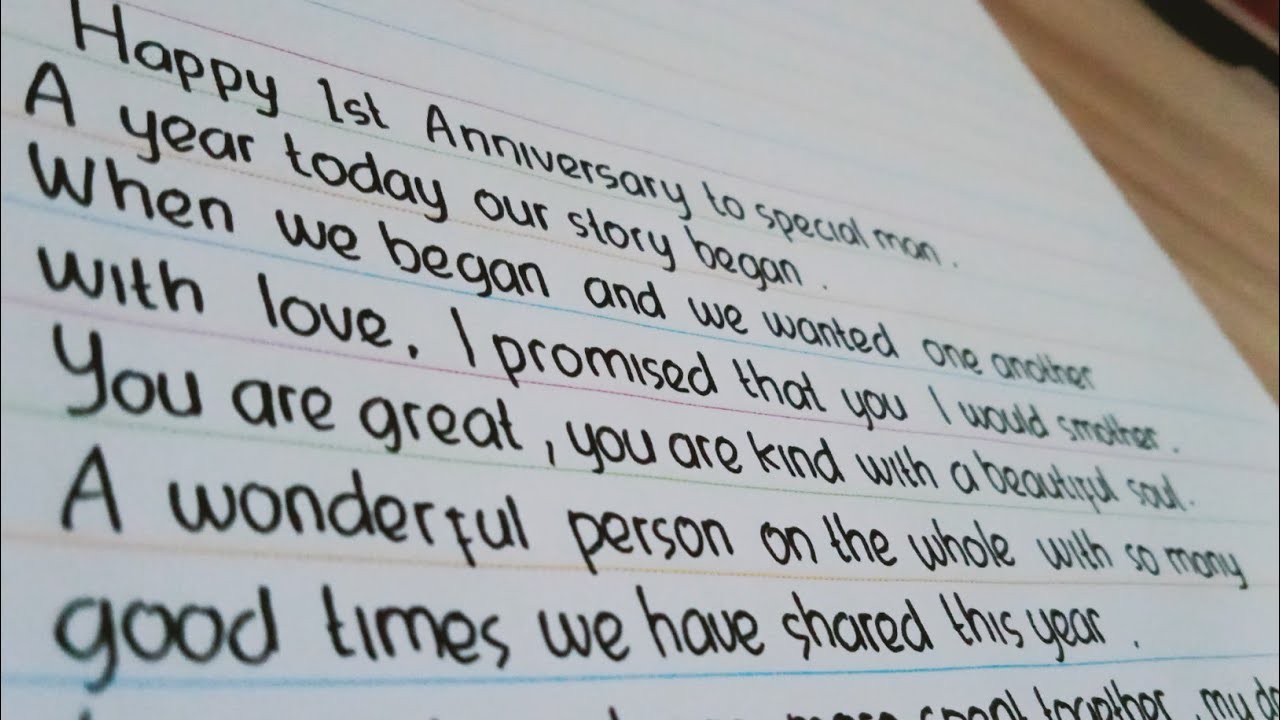 Hand Writing. Anniversary Message for Boyfriend. Love Letter - YouTube