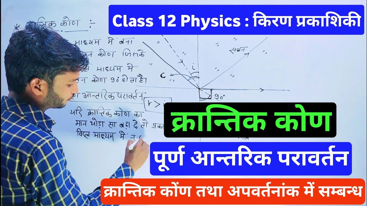 क्रांतिक कोण । krantik kon । पूर्ण आन्तरिक परावर्तन । purn aantrik ...