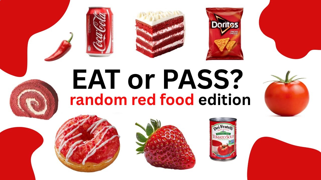 EAT or PASS? | Random Red Food Edition! 🍎 ️ - YouTube