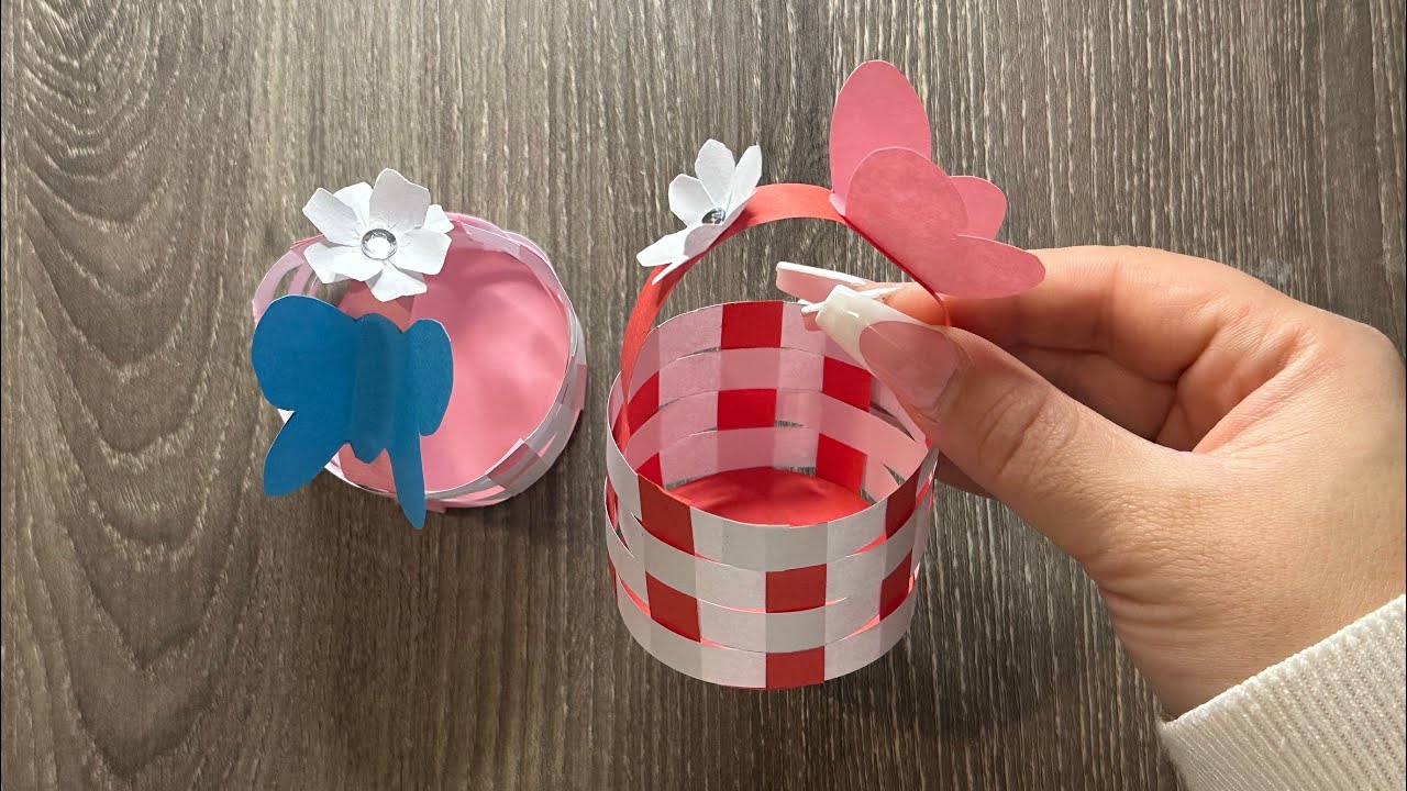 DIY Basket using Paper | Cute and Easy basket making tutorial step by ...