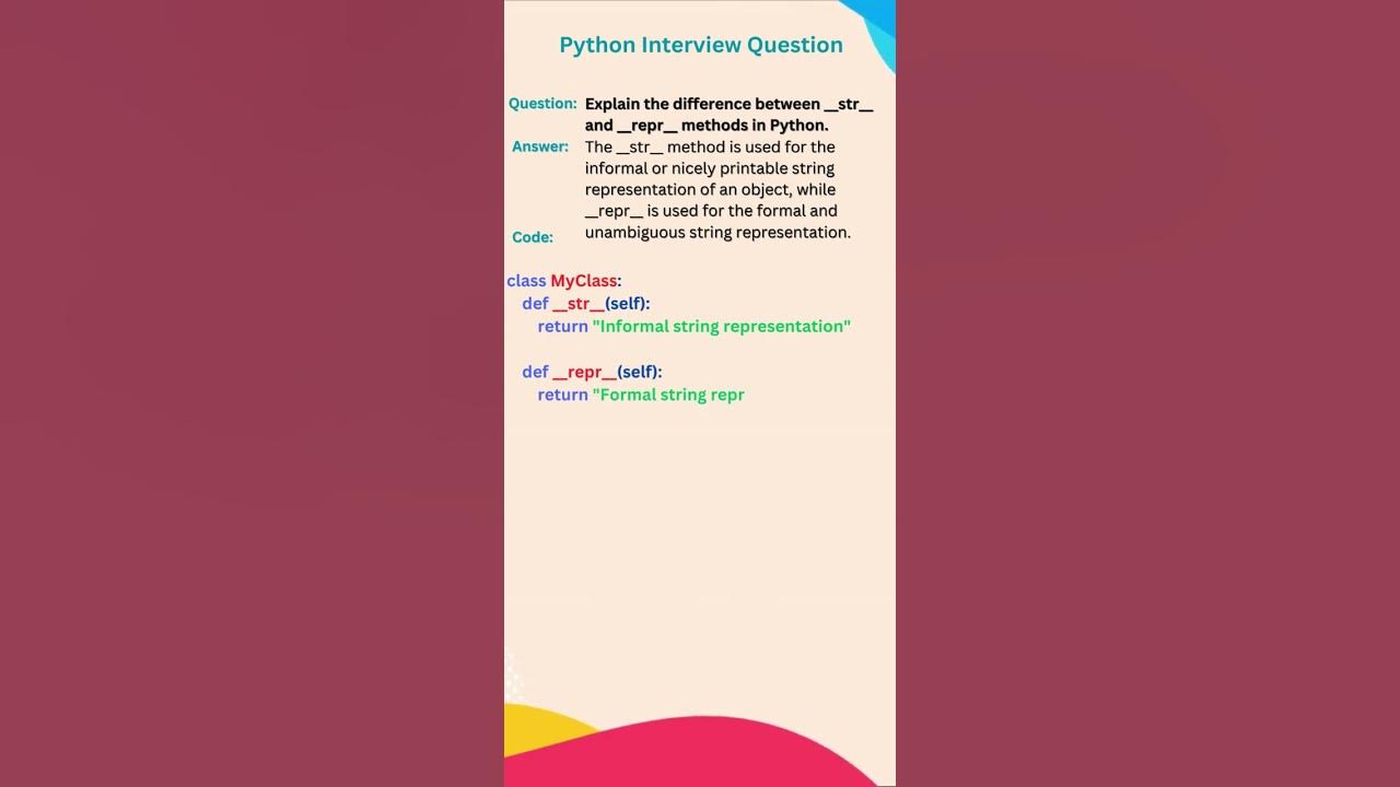 Difference Between Str And Repr Methods In Python Coding Quiz Education