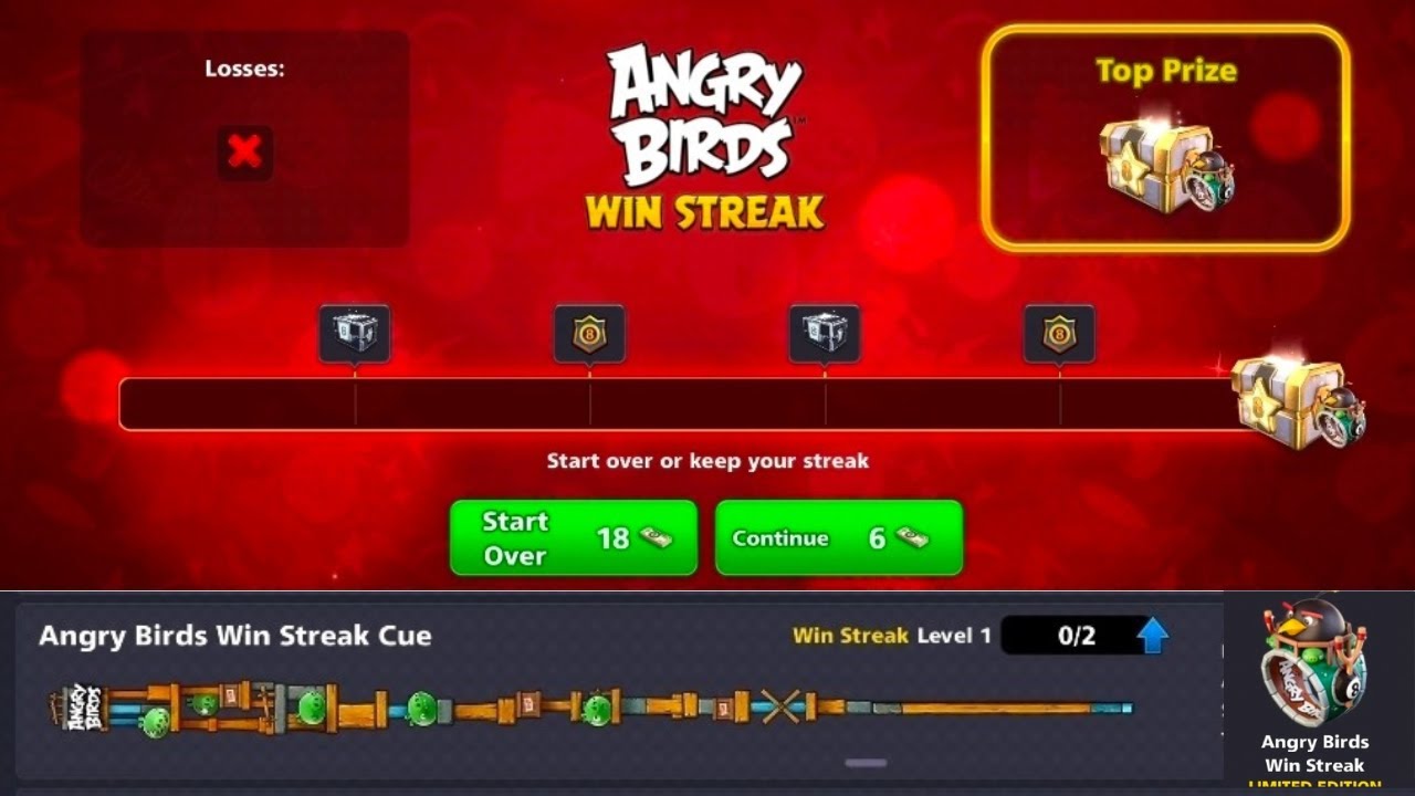 ANGRY BIRDS EVENT COMPLETED! 🏆 MAX POOL PASS CUE UNLOCKED | 8 Ball Pool ...