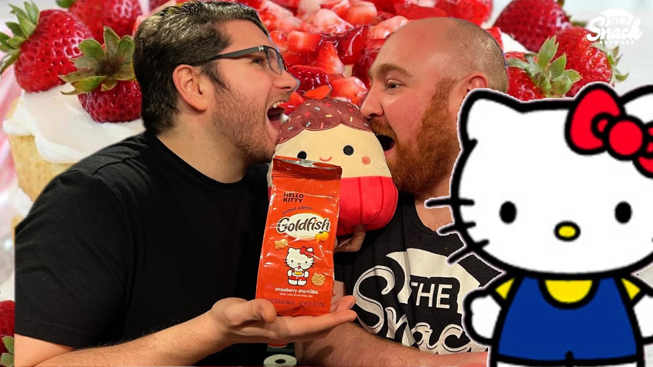 Tasting Hello Kitty Strawberry Shortcake Goldfish Crackers! - YouTube
