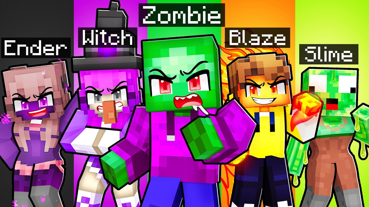 10 FRIENDS on one MONSTER BLOCK in Minecraft! - YouTube