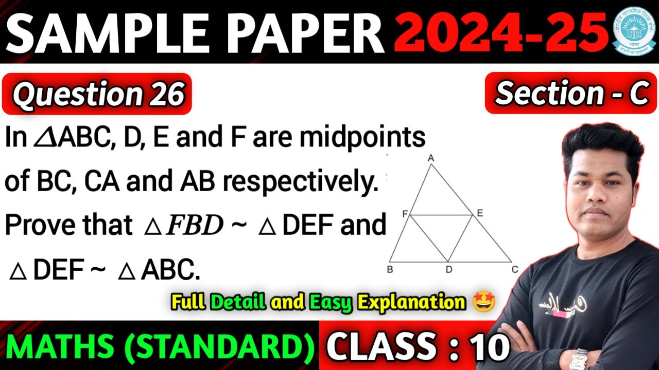 In triangle ABC, D, E and F are midpoints of BC, CA and AB respectively ...