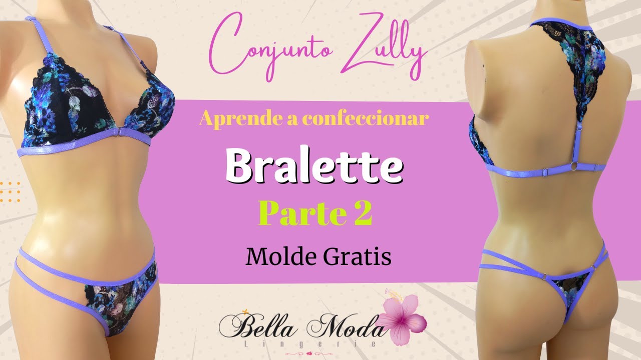 ¿CÓMO HACER UN BRALETTE DE ENCAJE? DIY - MOLDE GRATIS - YouTube