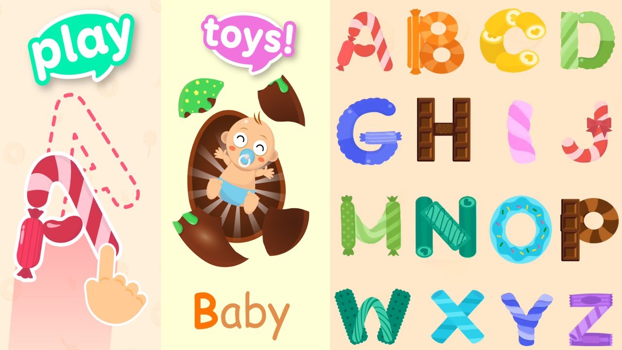 ABC Letters Candy – Spell and Learn A to Z with Surprise Egg Toys - YouTube