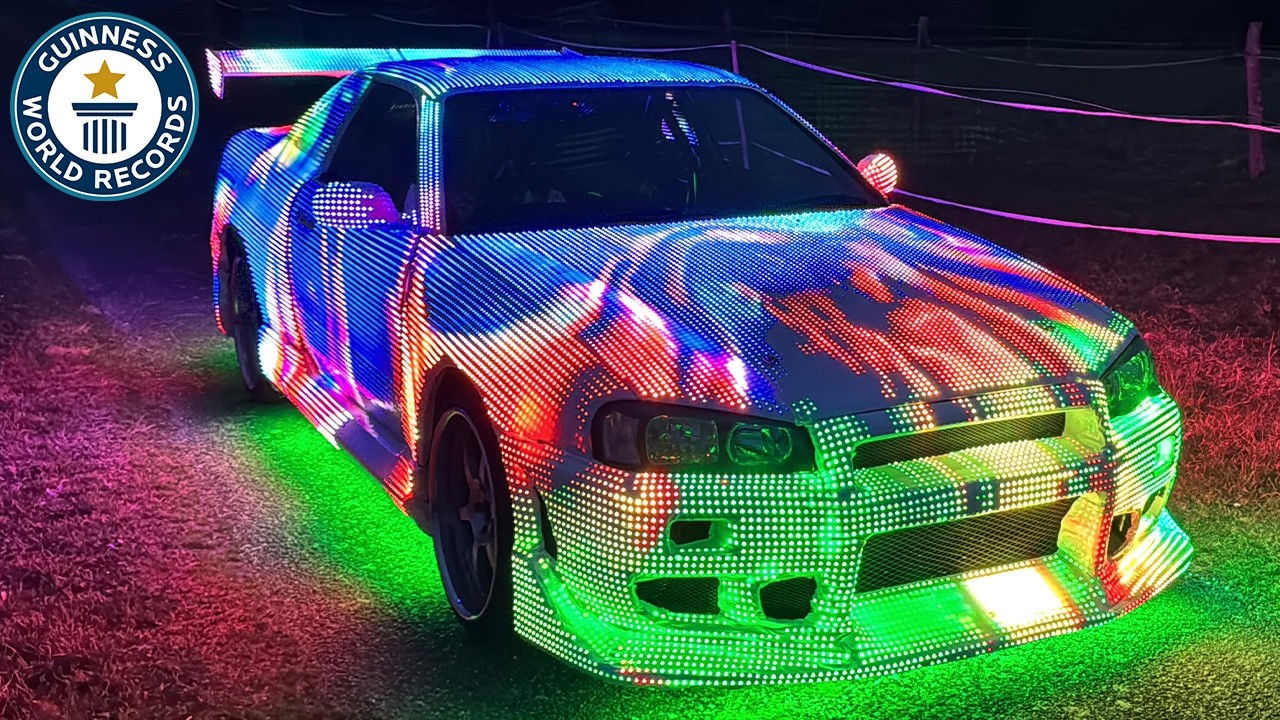 Nissan Skyline with Over 40,000 LED Lights - Guinness World Records ...