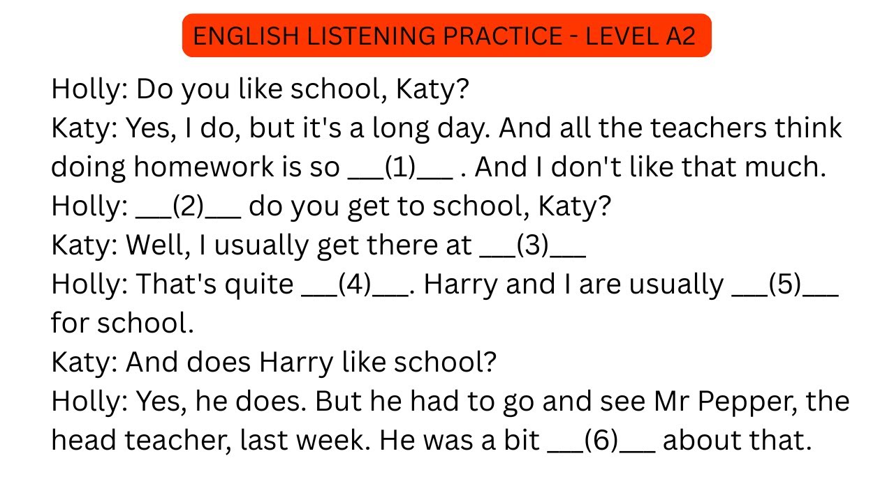 FLYERS - A2 ENGLISH LISTENING PRACTICE - LANGUAGE LEARNING - YouTube