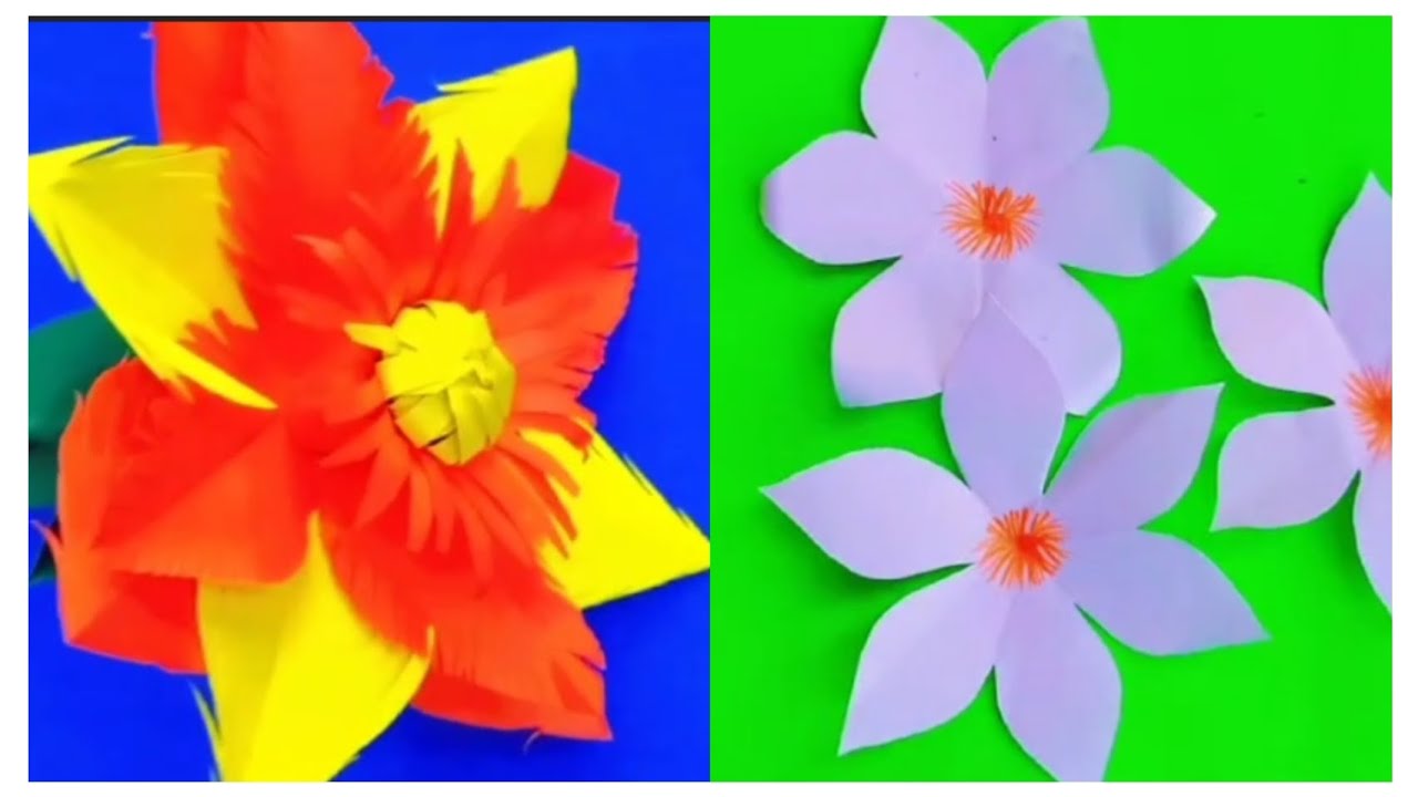 Easy paper flower and unique and quick stick paper flower 🌼 Making ...