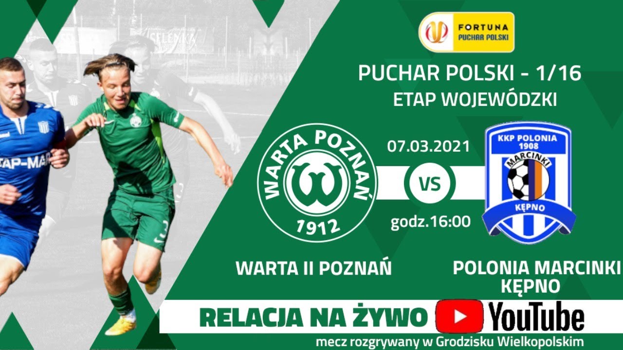 [NA ŻYWO] Warta II Poznań - Polonia 1908 Marcinki Kępno - YouTube