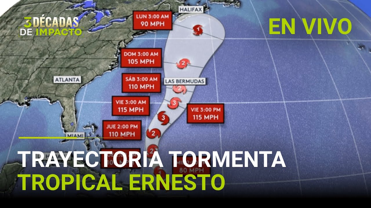 Trayectoria de tormenta tropical Ernesto que ya afecta a Puerto Rico ...