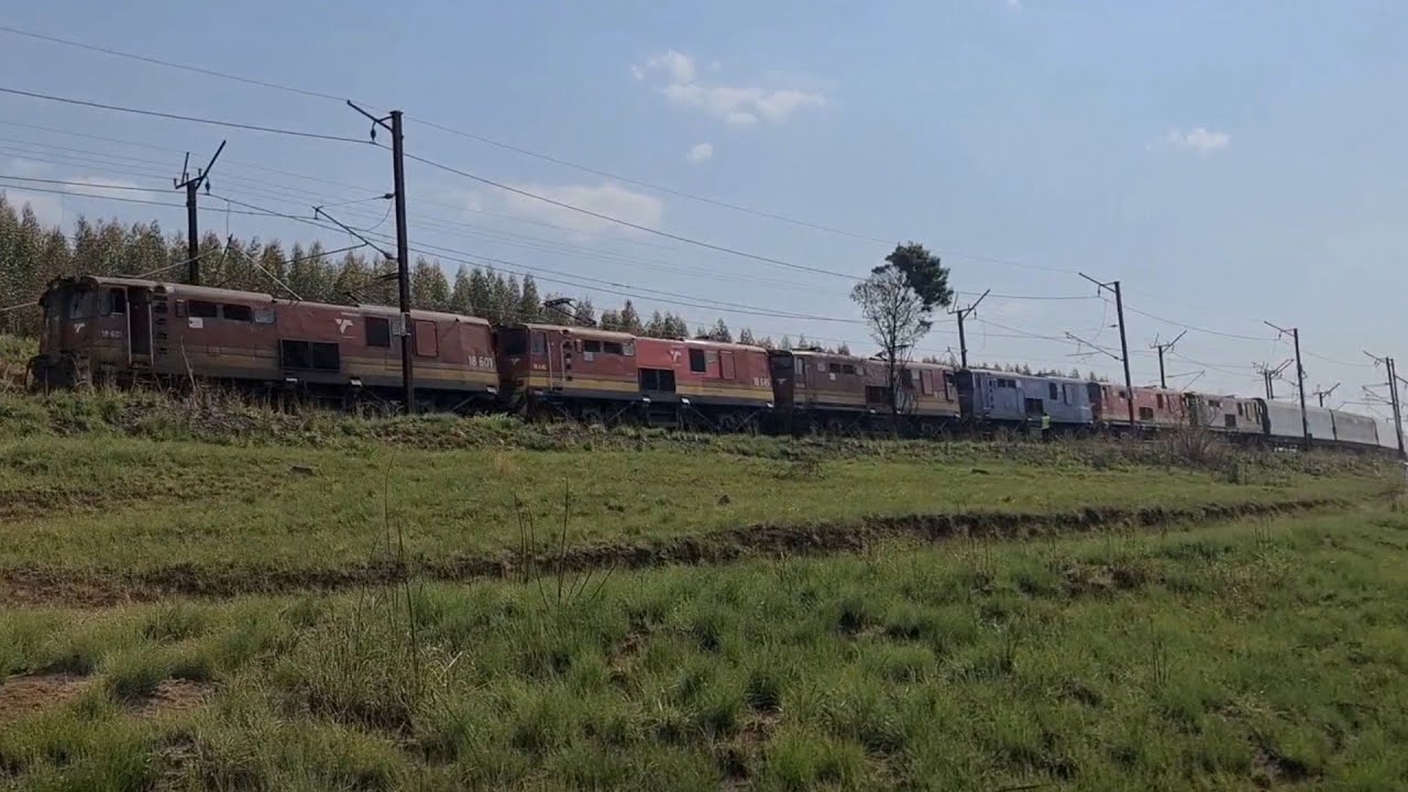 South African Railways class 18E locomotives on a recovery mission just ...
