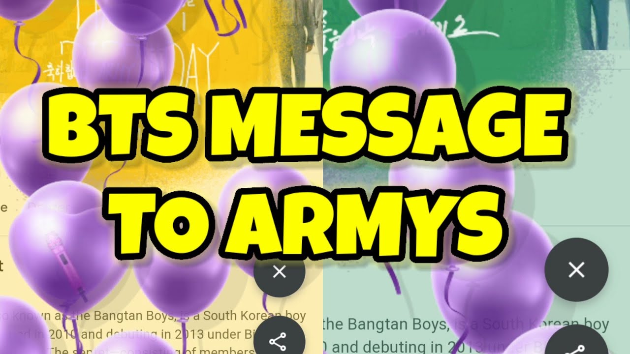BTS Message To Armys on Google - Happy ARMY Day 2022 - YouTube