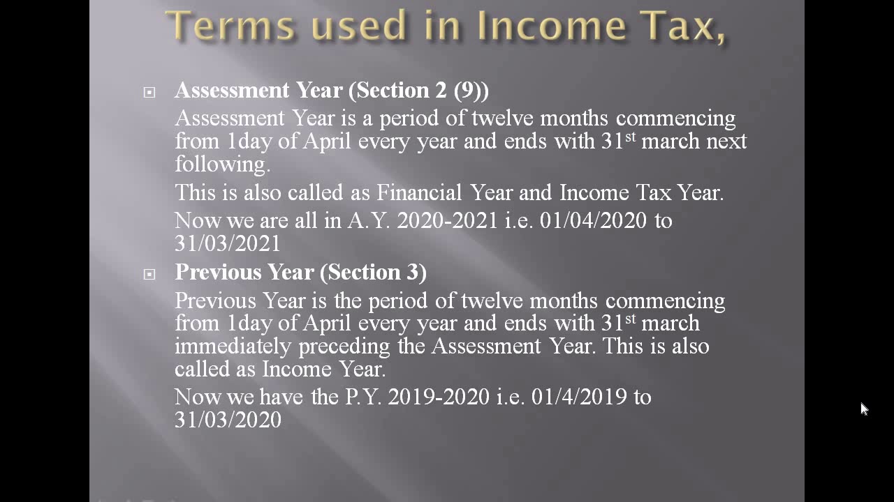 INCOME TAX BASICS PPT 1 - YouTube
