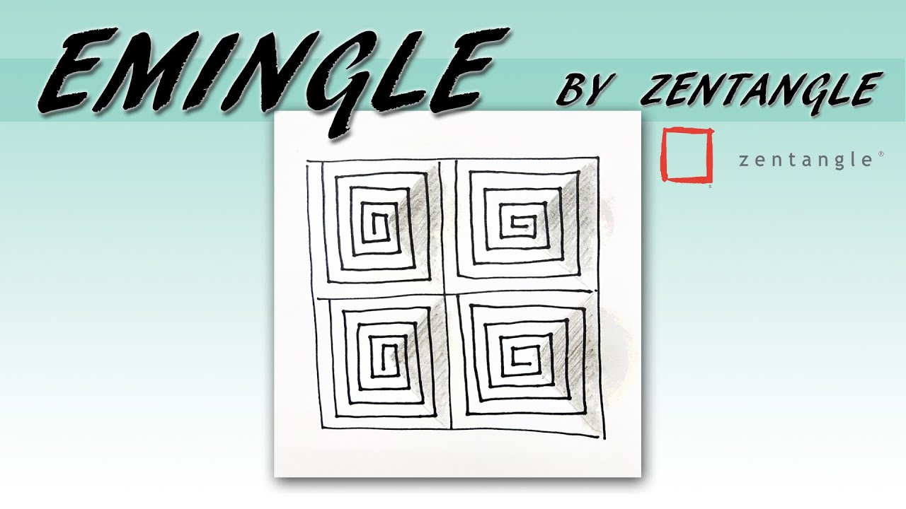 如何畫官方圖樣How to draw the Zentangle® Pattern EMINGLE交織 - YouTube