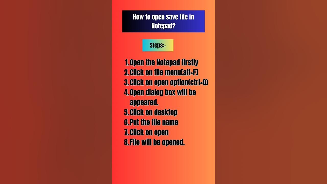 How to open save file in notepad || Notepad me save kiye hua file ko ...