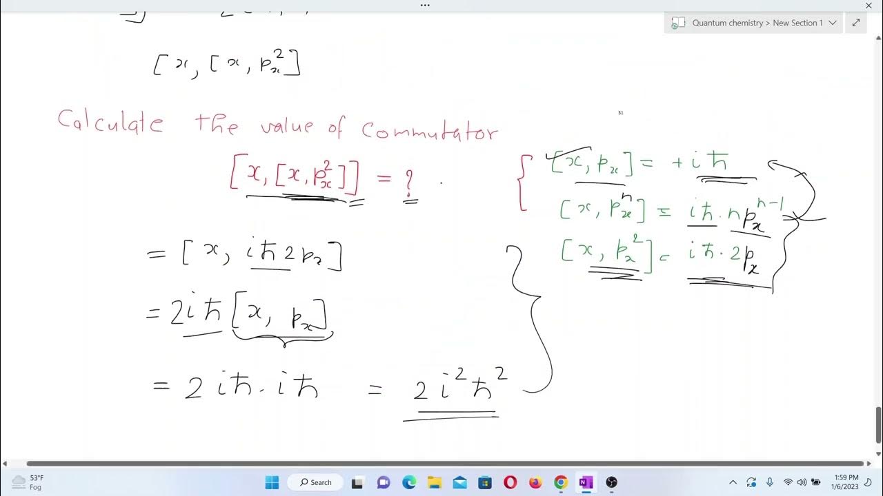 Calculating the value of Commutator [x, [x, px^2] - YouTube