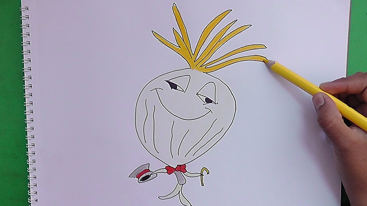 Dibujando y coloreando a Cebolla Artista - Drawing and coloring Onion ...