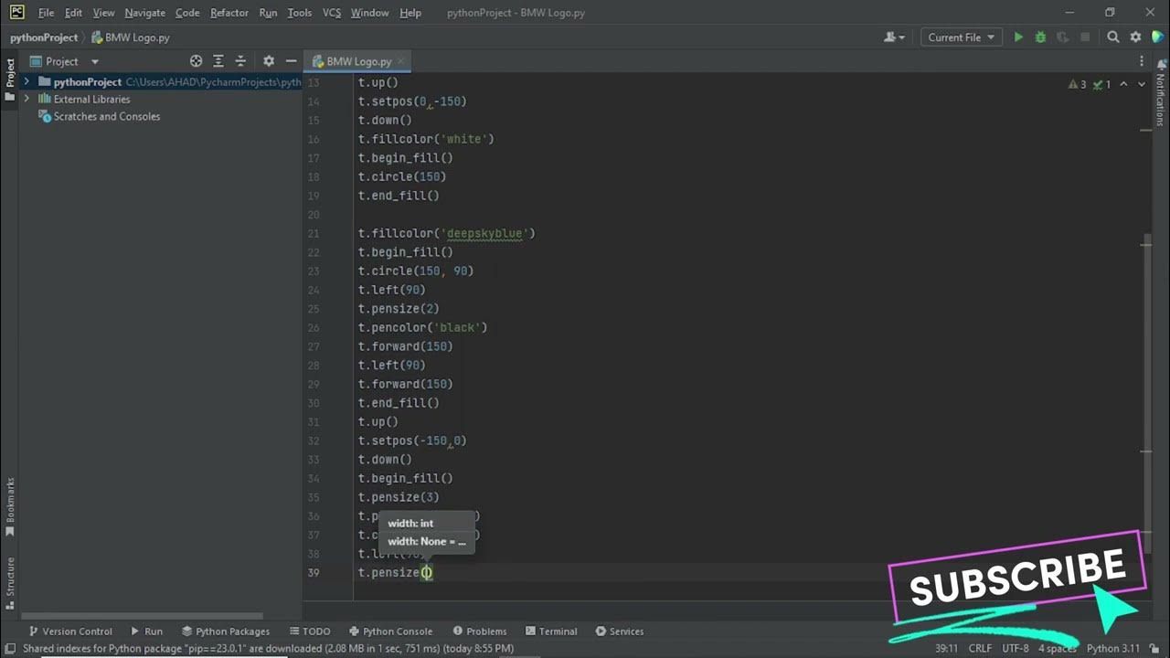 Draw Bmw Logo In Python Turtle Turtle Graphics 20 Python Pythontutorial Youtube 7969