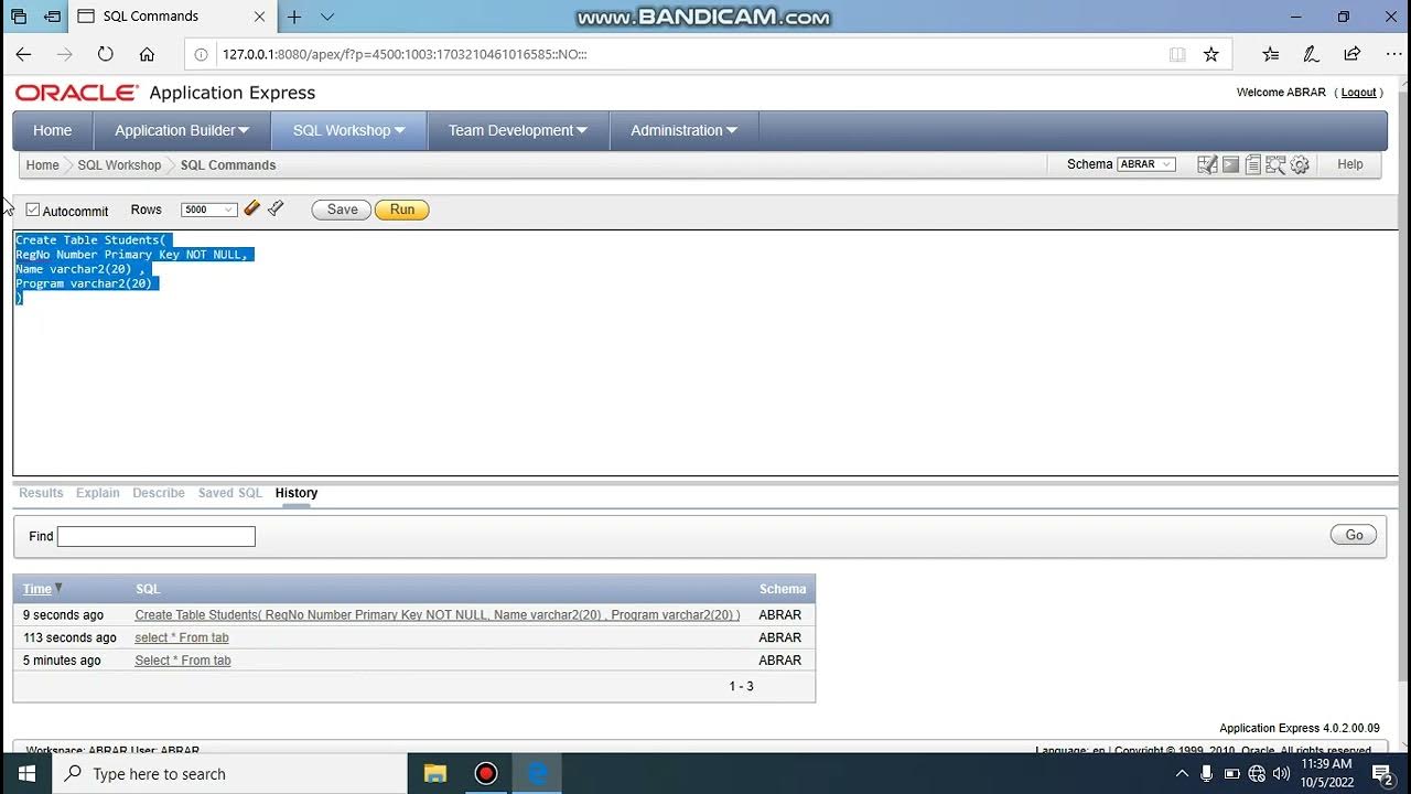2 Create Table Insert Select Update Delete In Oracle 11 g - YouTube