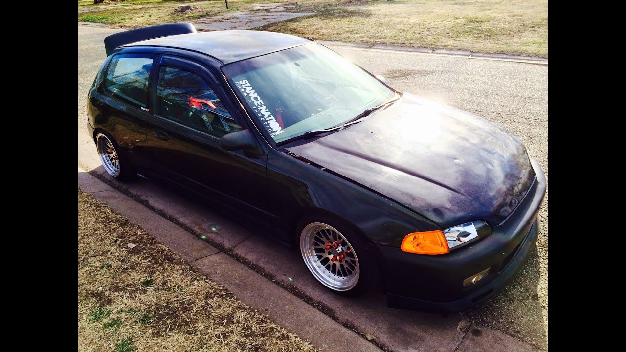 93 Civic Hatch Update (New Wheels Again) - YouTube