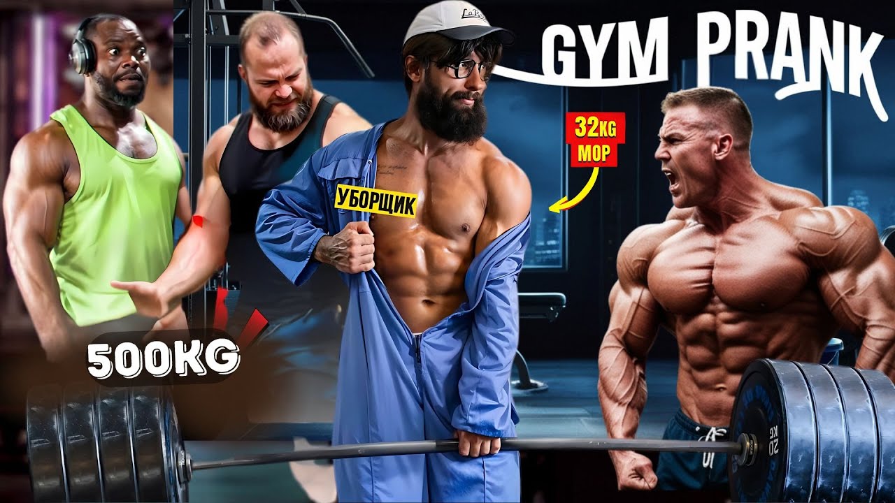 STRONG POWERLIFTER ANATOLY Use 32kg Mop in a GYM | Pretended to be a CLEANER #3 - YouTube