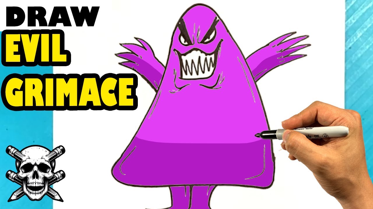 EASY how to Draw EVIL GRIMACE SHAKE - YouTube
