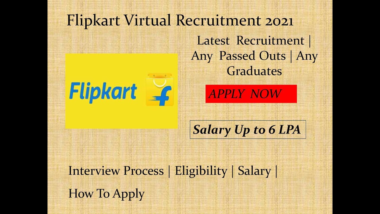 Flipkart virtual Recruitment | Any Graduates | Flipkart Recruitment ...