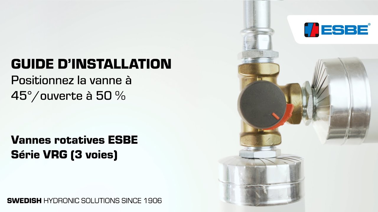 Comment régler la vanne 3 voies ESBE en position 50 % ouverte (VRG) - YouTube