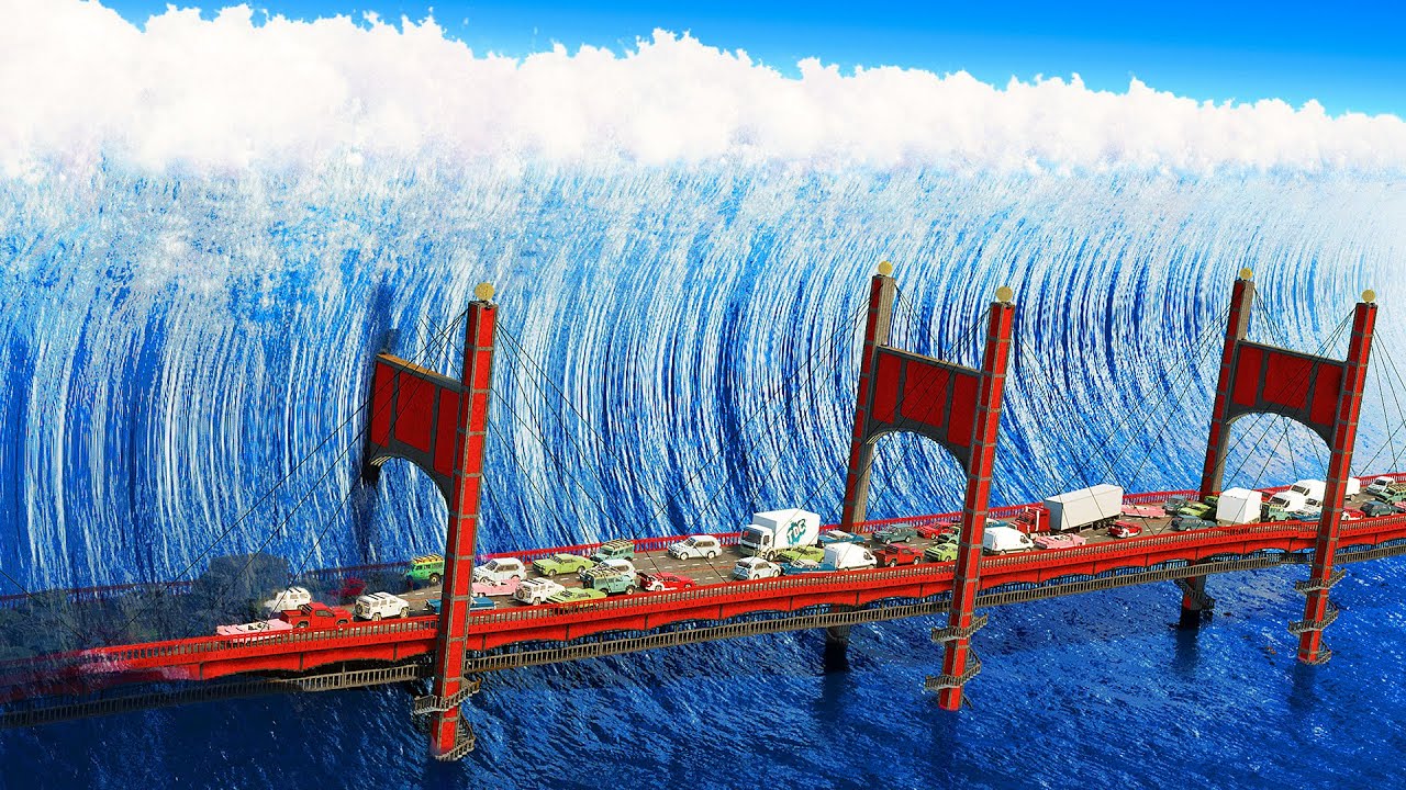 Tsunami vs Bridge Destruction - YouTube