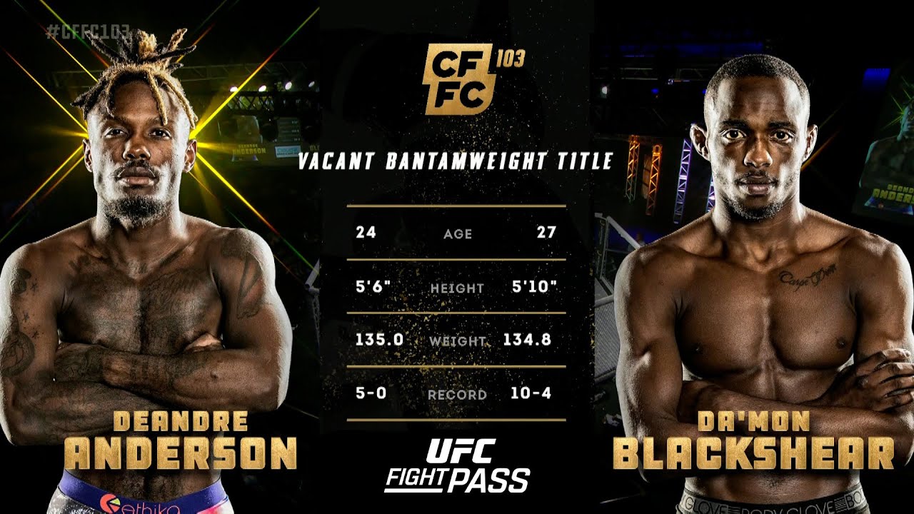 Cage Fury FC 103: Da’mon Blackshear vs Deandre Anderson | November 19 ...
