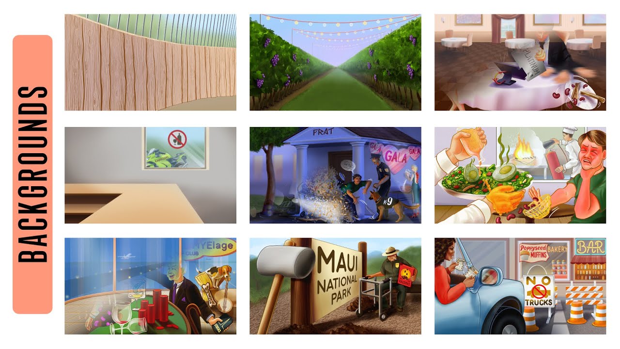 Scenes for animation: backgrounds + characters and props - YouTube