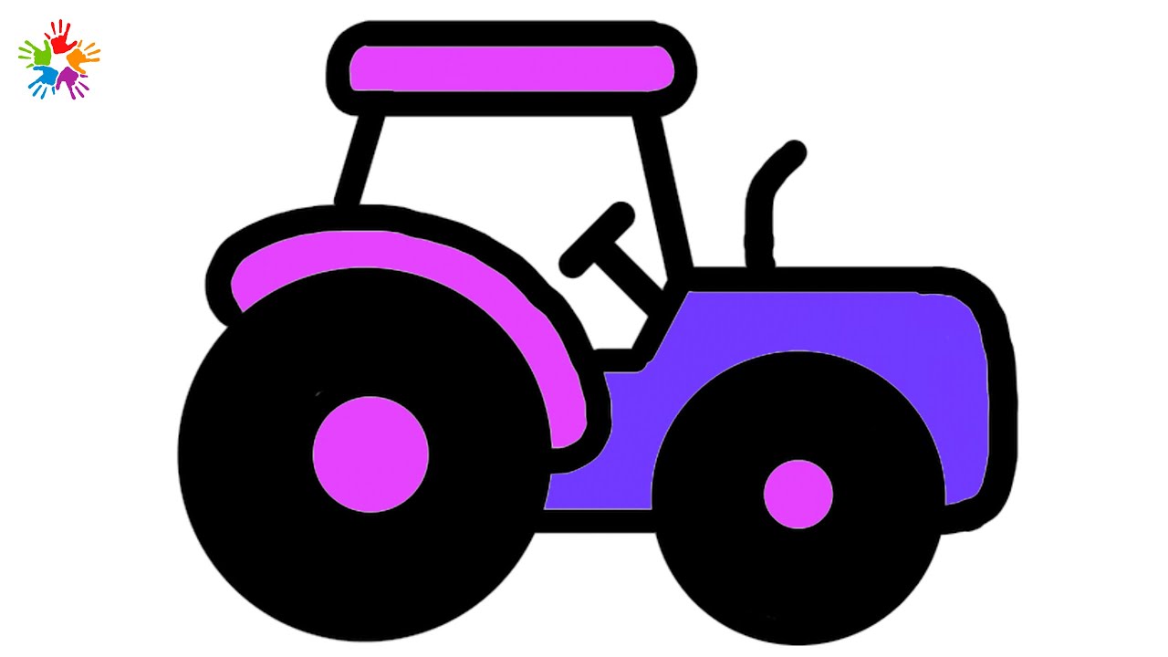 How to draw a tractor.| Very easy tractor Drawing and coloring for kids ...