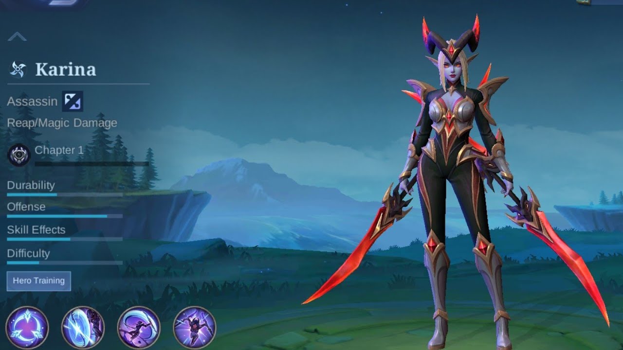 Karina Practice game || build items || Skills and combo || emblems set ...