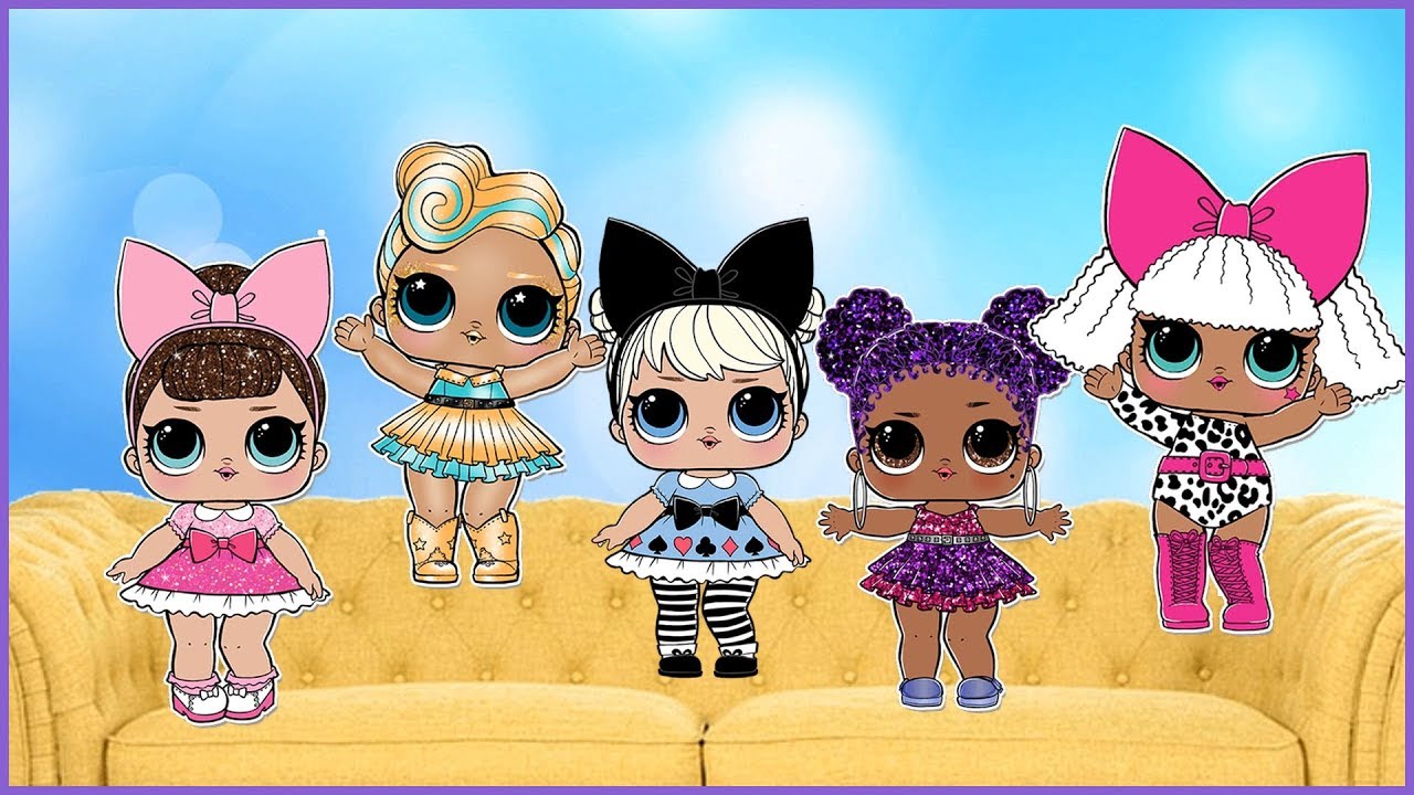 Five little Babies Jumping on the Bed with LOL Surprise Dolls. Good ...