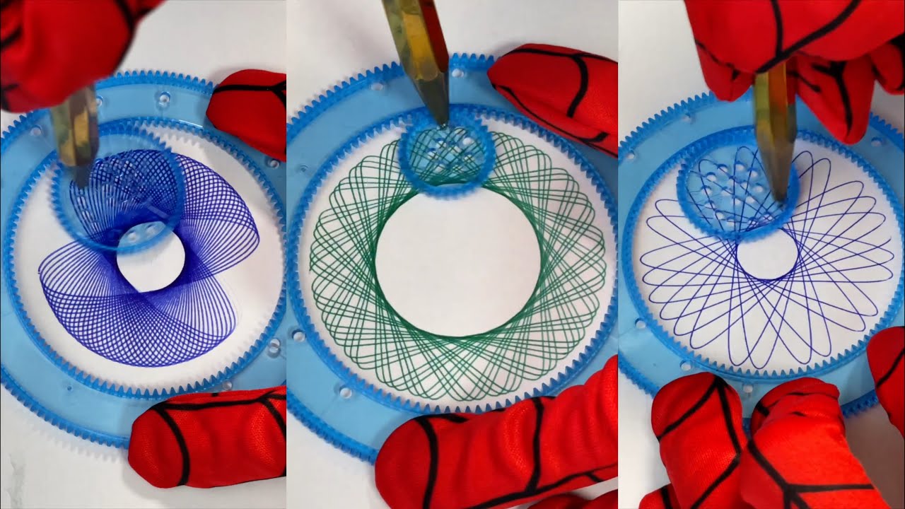 #3 Spider-Man × spirograph ASMR video スパイログラフ スピログラフ - YouTube