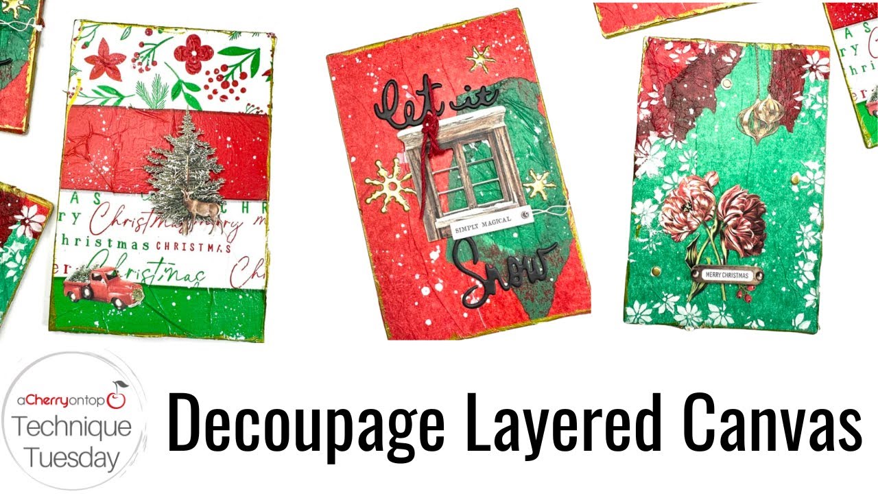 Decoupage Layered Canvas - Technique Tuesday - YouTube